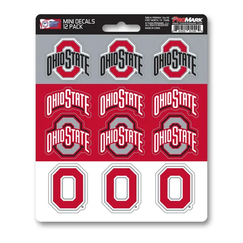 Fan Mats Ohio State Buckeyes 12 Count Mini Decal Sticker Pack - Fan Gear