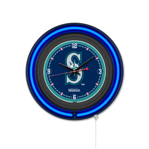 Holland Seattle Mariners Double Neon Wall Clock - Fan Gear