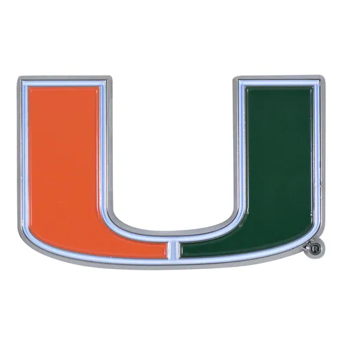 Fan Mats University Of Miami Color Emblem 169-F601 Miami Hurricanes ...