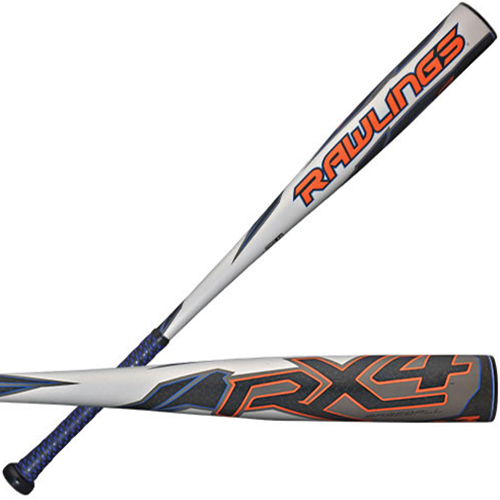 RX4 BBCOR Alloy HS/Collegiate Baseball Bat (-3) - Baseball Equipment & Gear