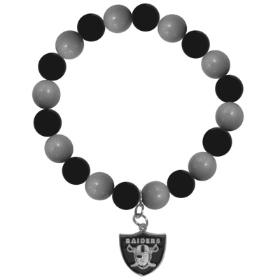 Silver Moon NFL Oakland Raiders Bead Bracelet - Football Equipment and Gear