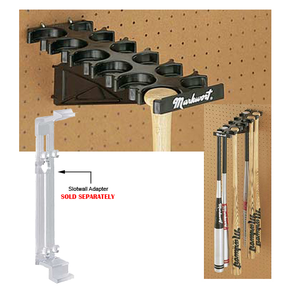 Markwort Baseball Bat Racks for Pegboard Walls - Baseball Equipment & Gear