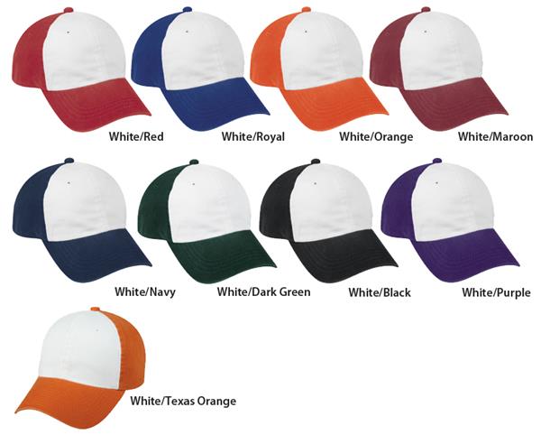 Adj. Heavy Garment Wash Cotton Baseball Cap 2-Tone - Soccer Equipment ...