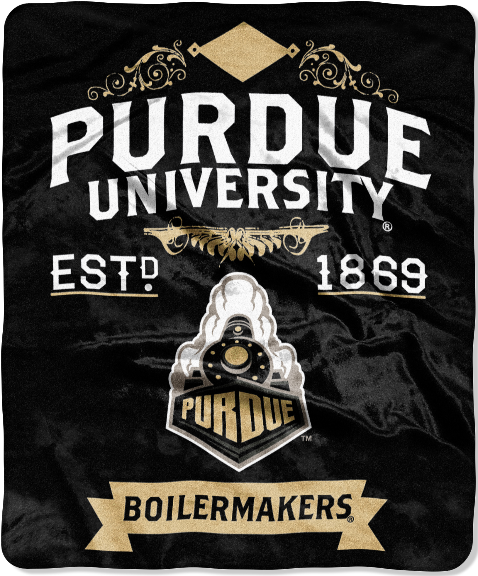 E105154 Northwest NCAA Purdue Univ. 50"x60" Raschel Throw
