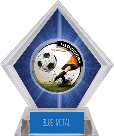 Awards P.R. Male Custom Soccer Blue Diamond Ice Trophy - Soccer ...