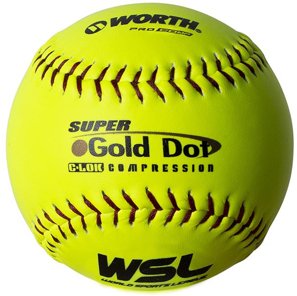 Worth WSL Super Gold Dot 12" Slowpitch Softballs Dozen - Baseball ...