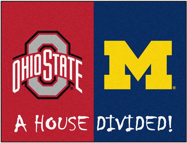 Fan Mats Ohio State/Michigan House Divided Mat - Fan Gear