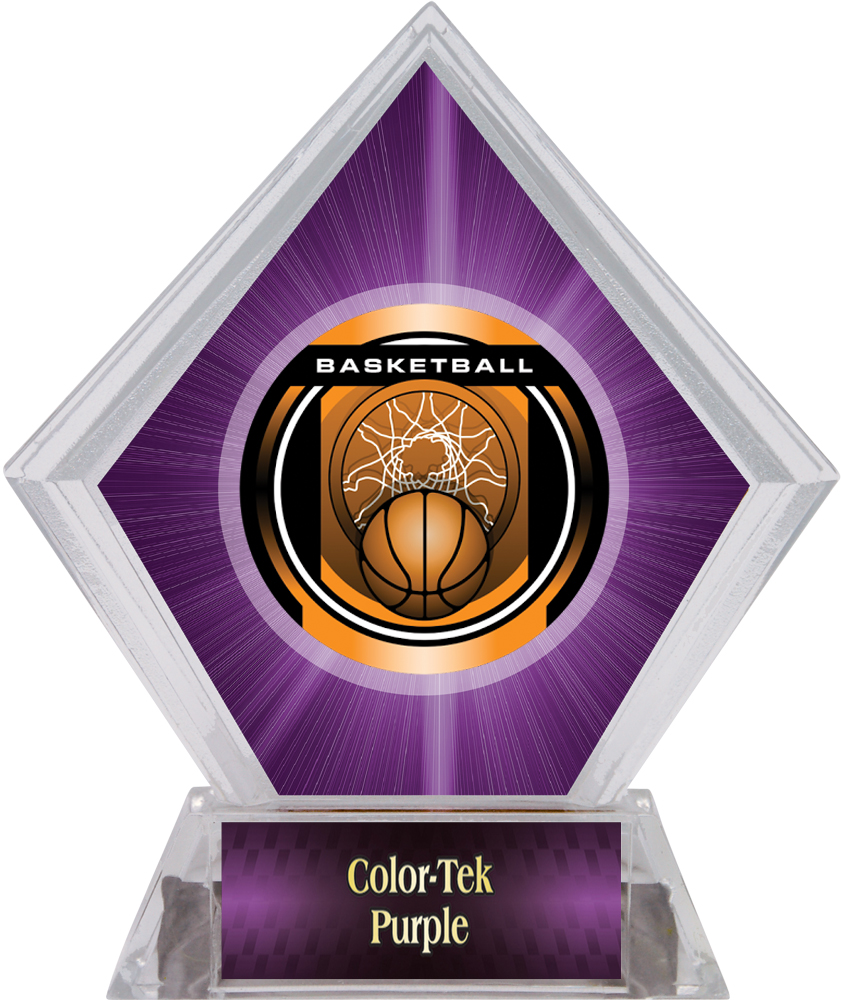 E112033 Awards Legacy Basketball Purple Diamond Ice Trophy