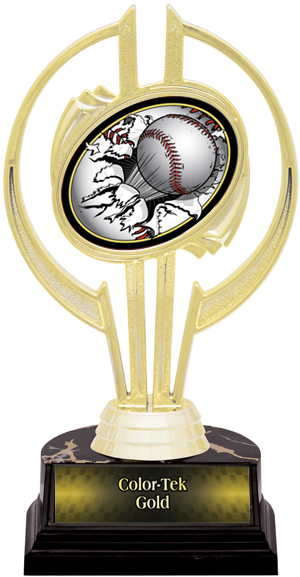 Awards Gold Hurricane 7" Bust-Out Custom Baseball Trophy - Baseball ...
