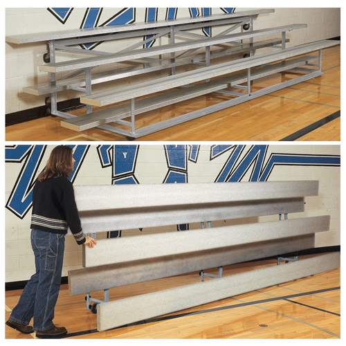 Bison Galvanized Steel Easy Store Indoor Bleachers - Soccer Equipment ...