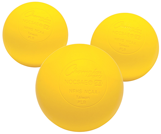 Champion Sports NOCSAE Lacrosse Balls (Set of 3) - Lacrosse Equipment ...