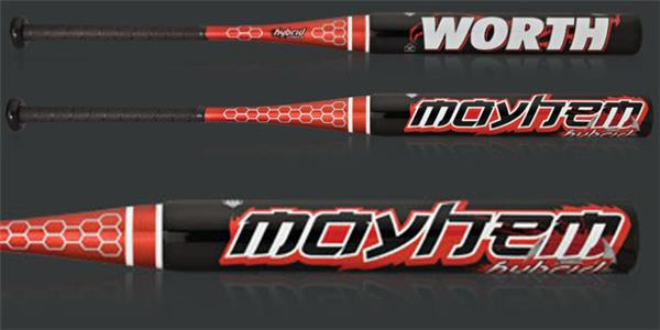 Worth Mayhem Hybrid ASA, USSSA, NSA Slowpitch Bats - Baseball Equipment ...