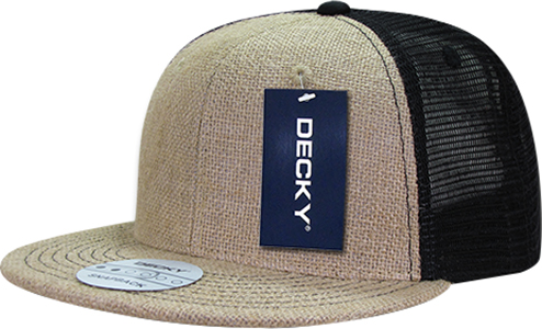 Decky Jute Trucker Snapback Cap - Baseball Equipment & Gear