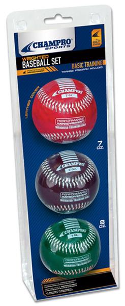 Champro Weighted Training Baseballs-Basic Set - Baseball Equipment & Gear