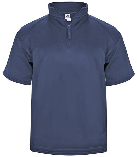 1/4 Zip Short Sleeve Fleece Pullover Adult (AM-Navy or Black) - Soccer ...