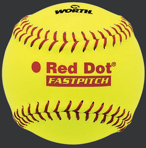 11" ASA Fastpitch Red Dot Pro Leather Softballs - Baseball Equipment & Gear