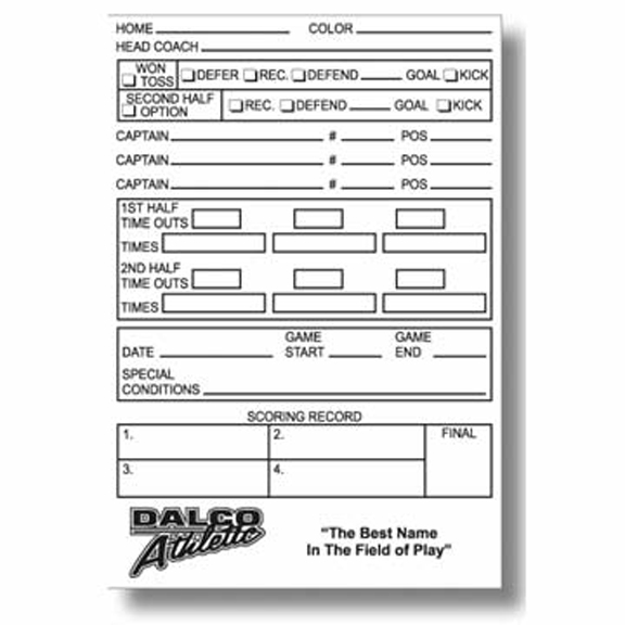 Football Officials Paper Game Cards - Football Equipment and Gear