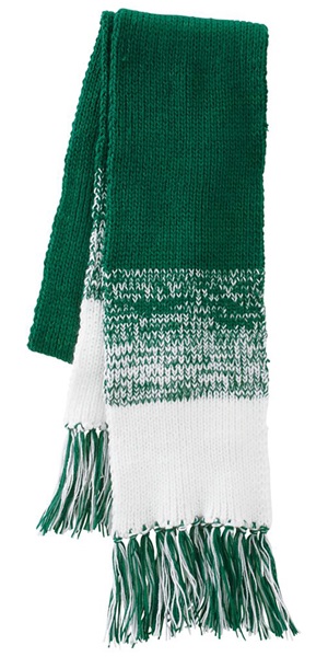 Scarf, Ombre Knit Design w/Tassel Detail Rib-Knit (7" wide x 74.5" Long)