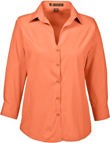 E123138 Harriton Ladies Paradise 3/4 Performance Shirt