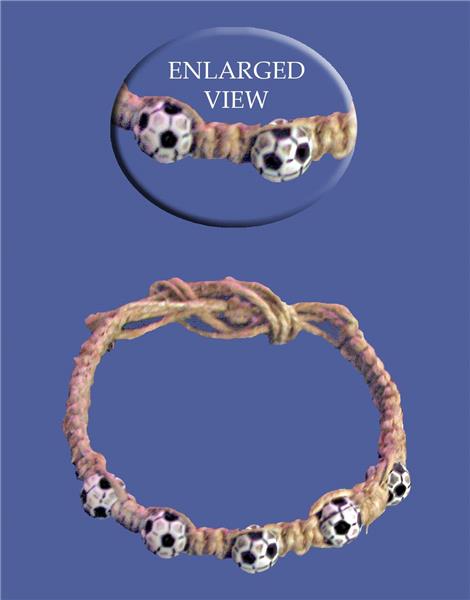 Rixstine Braided Hemp Soccer Ball Bracelet - Soccer Equipment and Gear