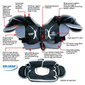 Champro Youth "Bad Boy" Football Shoulder Pads - Football Equipment and ...