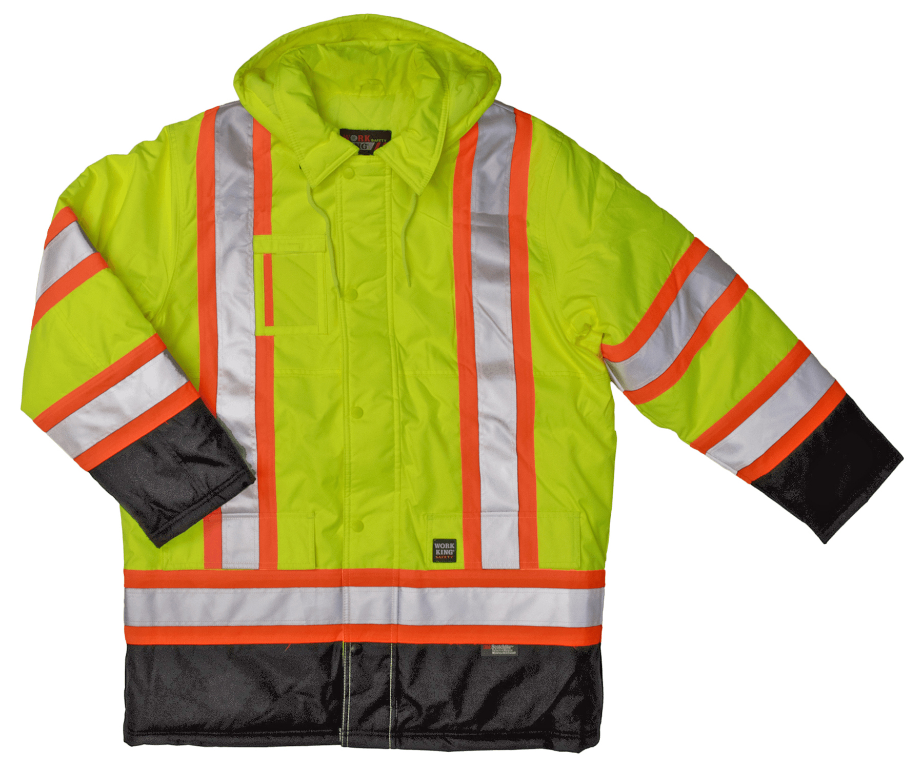 E126511 Work King Lined Safety Hooded Parka