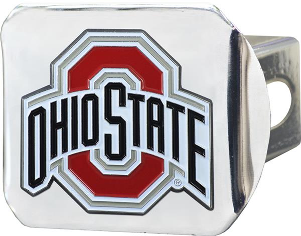 Fan Mats NCAA Ohio State Chrome/Color Hitch Cover - Fan Gear