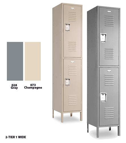 Vanguard Steel 2 Tier, Single Wide Gym Lockers - Soccer Equipment and Gear