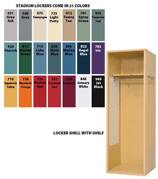 Steel Stadium Gym Lockers With Shelf - Playground Equipment and Gear