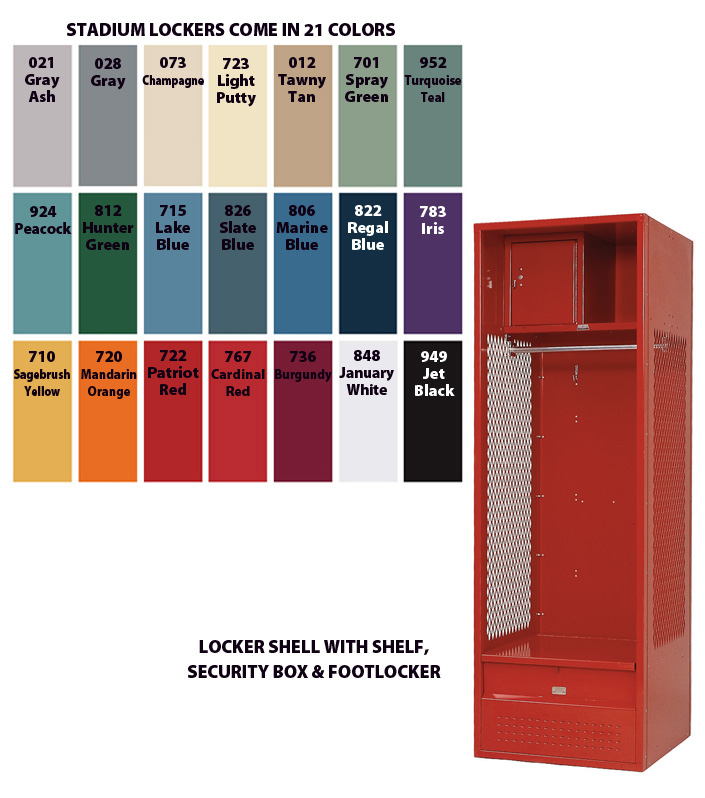 E12881 Steel Stadium Gym Locker Shelf, Sec Box Footlocker