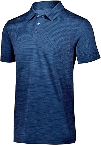 Mens Striated 3-Button Polo Shirt (AS -Navy,Graphite,Royal), (AM -Navy)