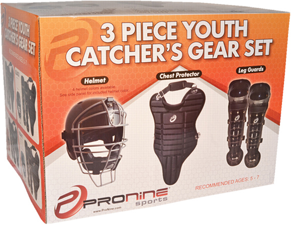 E128964 Pro Nine Youth 3 Piece Catchers Gear Boxed Set