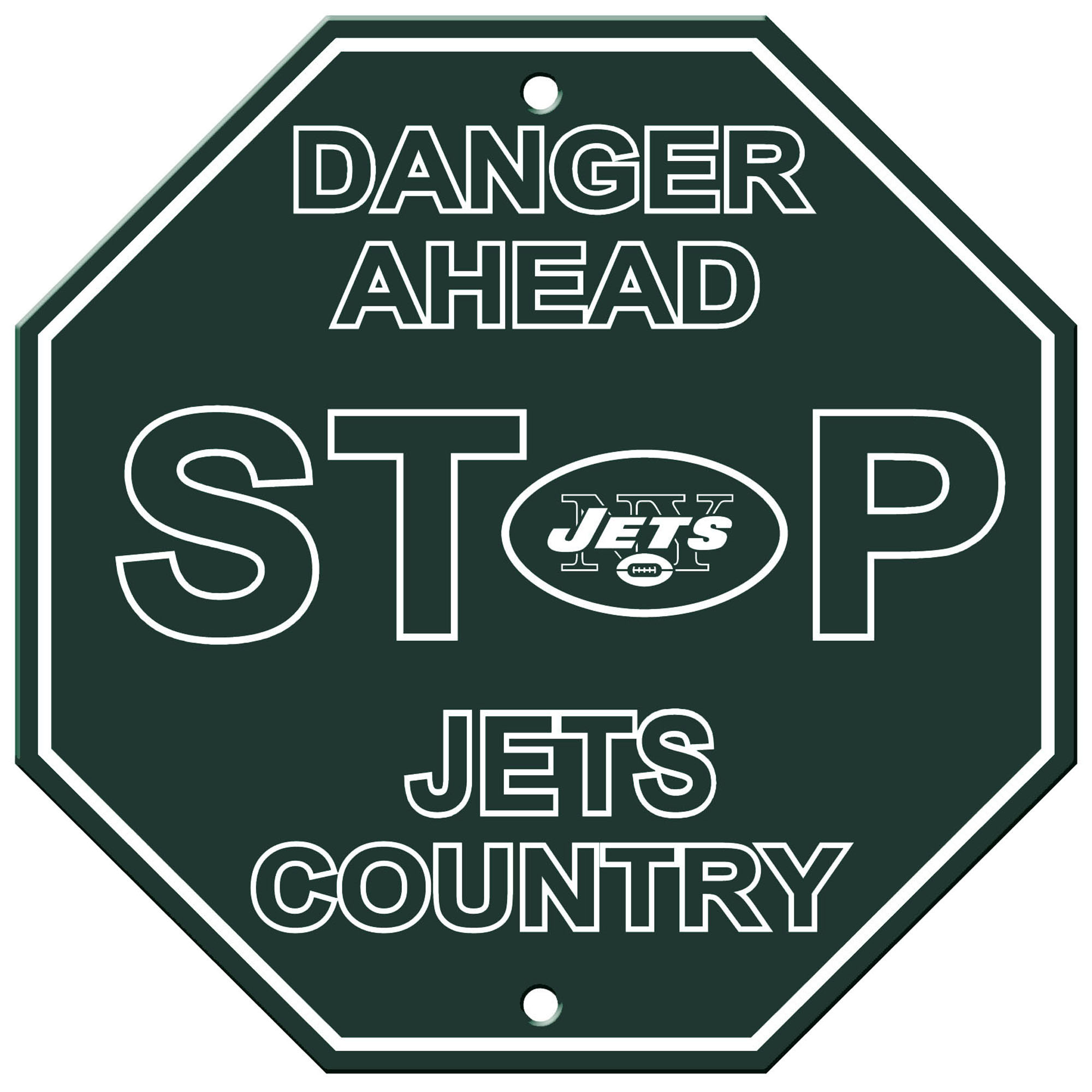 E129802 BSI NFL New York Jets Plastic Stop Sign