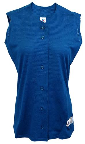 Womens Sleeveless Full-Button Softball Jersey (1-Size Smaller than Normal)