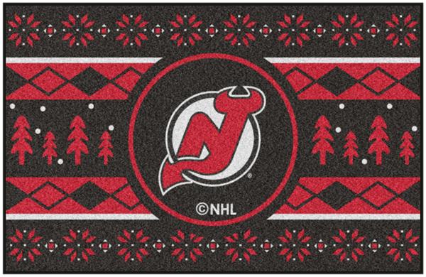 Fan Mats NHL NJ Devils Holiday Sweater Starter Mat - Fan Gear