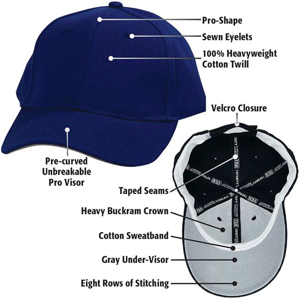 Adult (Navy) 6 Panel Cotton Twill Heavy Duty Cap - Closeout Sale ...