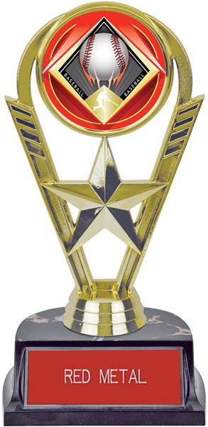 7" Gold Star Custom Baseball Trophy w/Insert Marble Base - Baseball ...