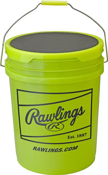 Rawlings 6 Gallon Bucket with Foam Seat for Baseballs/Softballs - Empty ...