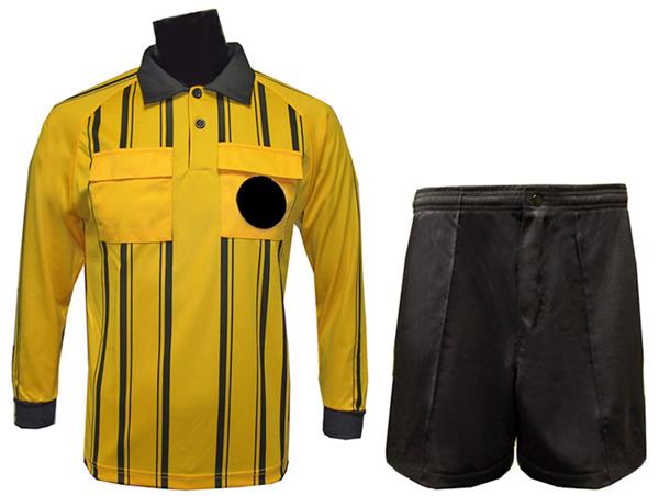 Soccer Referee Long Sleeve Gold Jersey Short Kit - Soccer Equipment and ...