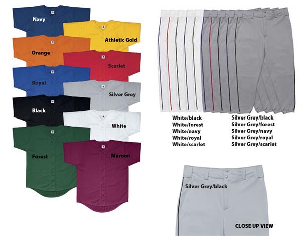 Mesh Button-Front Custom Baseball Jerseys Uniform Kits - Baseball ...