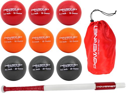 Powernet Sweet Spot Bats + 3.2" 9 pk PRO Bundle - Baseball Equipment & Gear