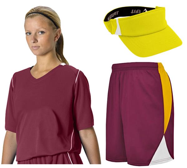 Girls Softball Jersey, Shorts & Visor Kit - Baseball Equipment & Gear