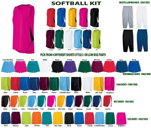 Womens Slam Racer-Back Softball Jersey Uniform Kit - Baseball Equipment ...