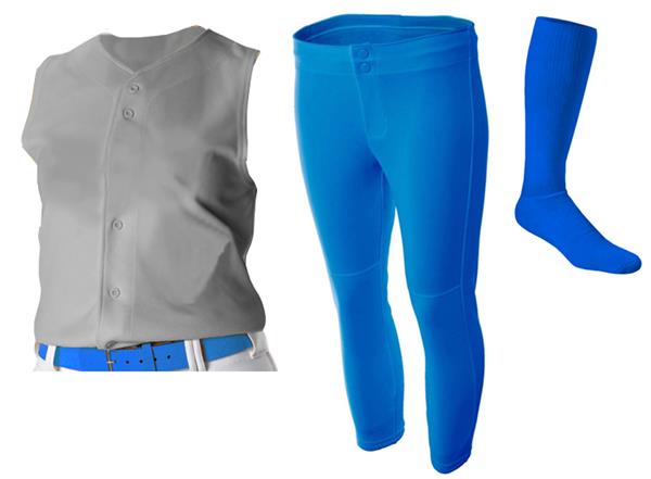 Womens Gray Softball Vest Jersey Pants & Socks Kit - Baseball Equipment ...