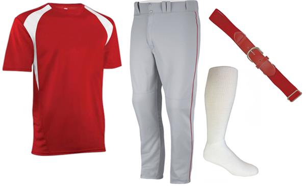 Adult Youth Baseball Tee Pants Belt Sock Kit - Baseball Equipment & Gear