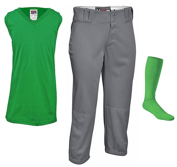 Girls Sleeveless Softball Jersey Pant Socks Kit - Baseball Equipment & Gear