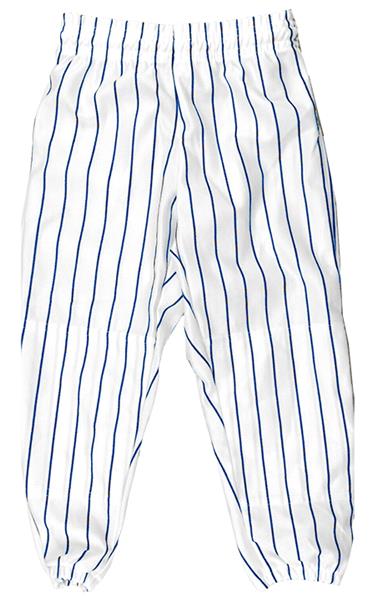 Youth White with (Royal,Navy or Purple)-Pinstripes Pull-Up Baseball Pants