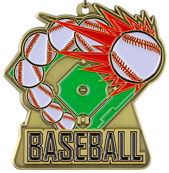 Epic 2.5" Sport Burst Gold Baseball Award Medals - Baseball Equipment ...