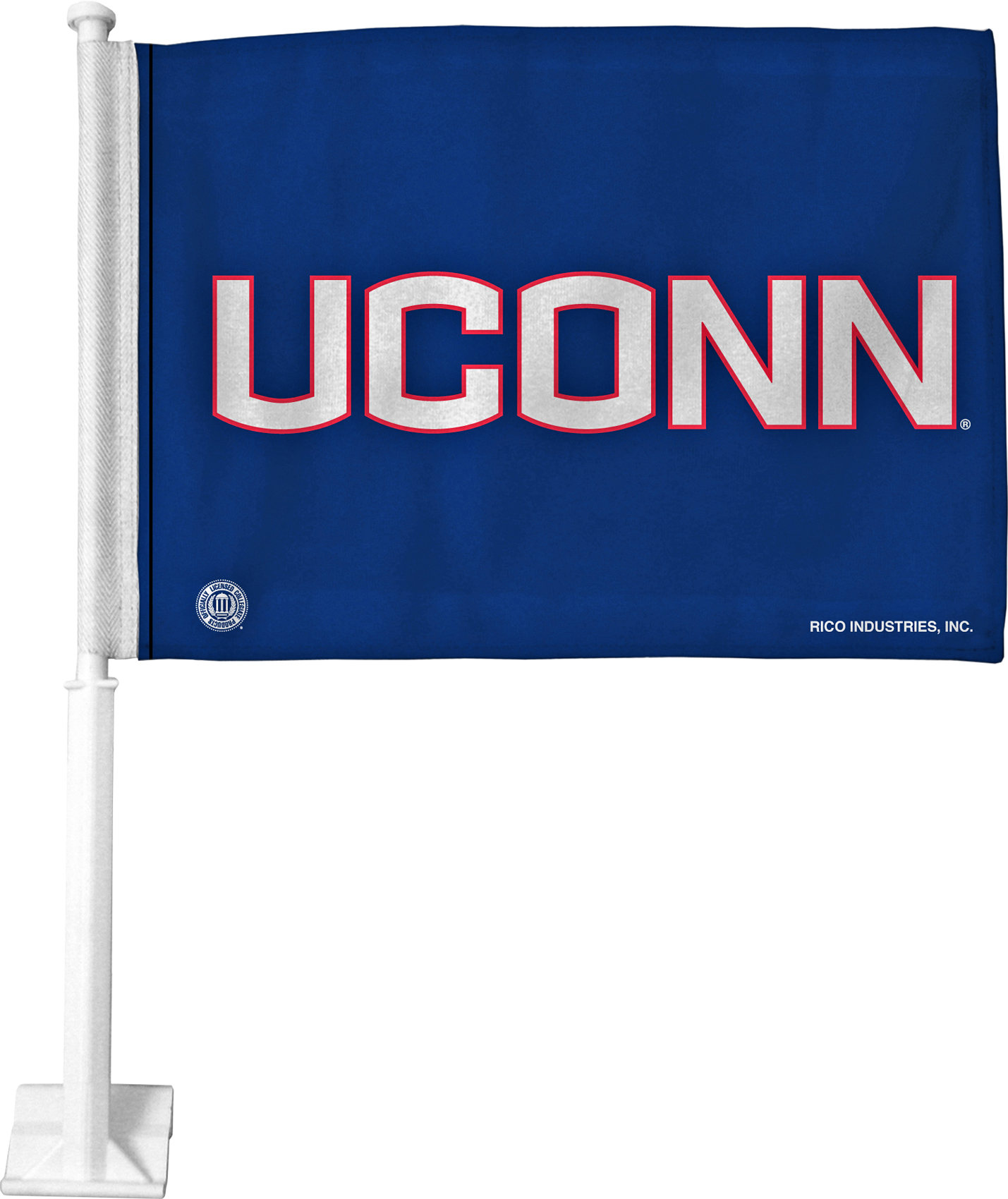 E137366 Rico NCAA UCONN Connecticut Huskies 2Side Car Flag
