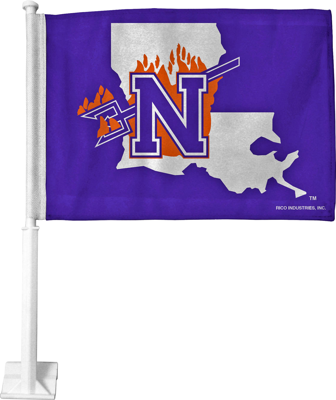 E137417 Rico NCAA Northwestern State Demon 2 Side Car Flag